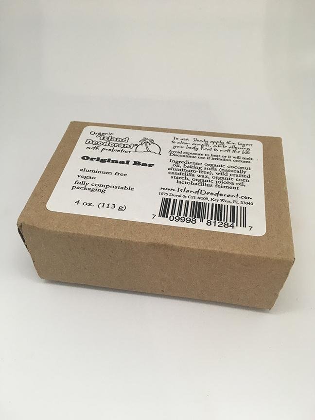 4 oz Original Zero Waste Organic Deodorant Bar with Probiotics